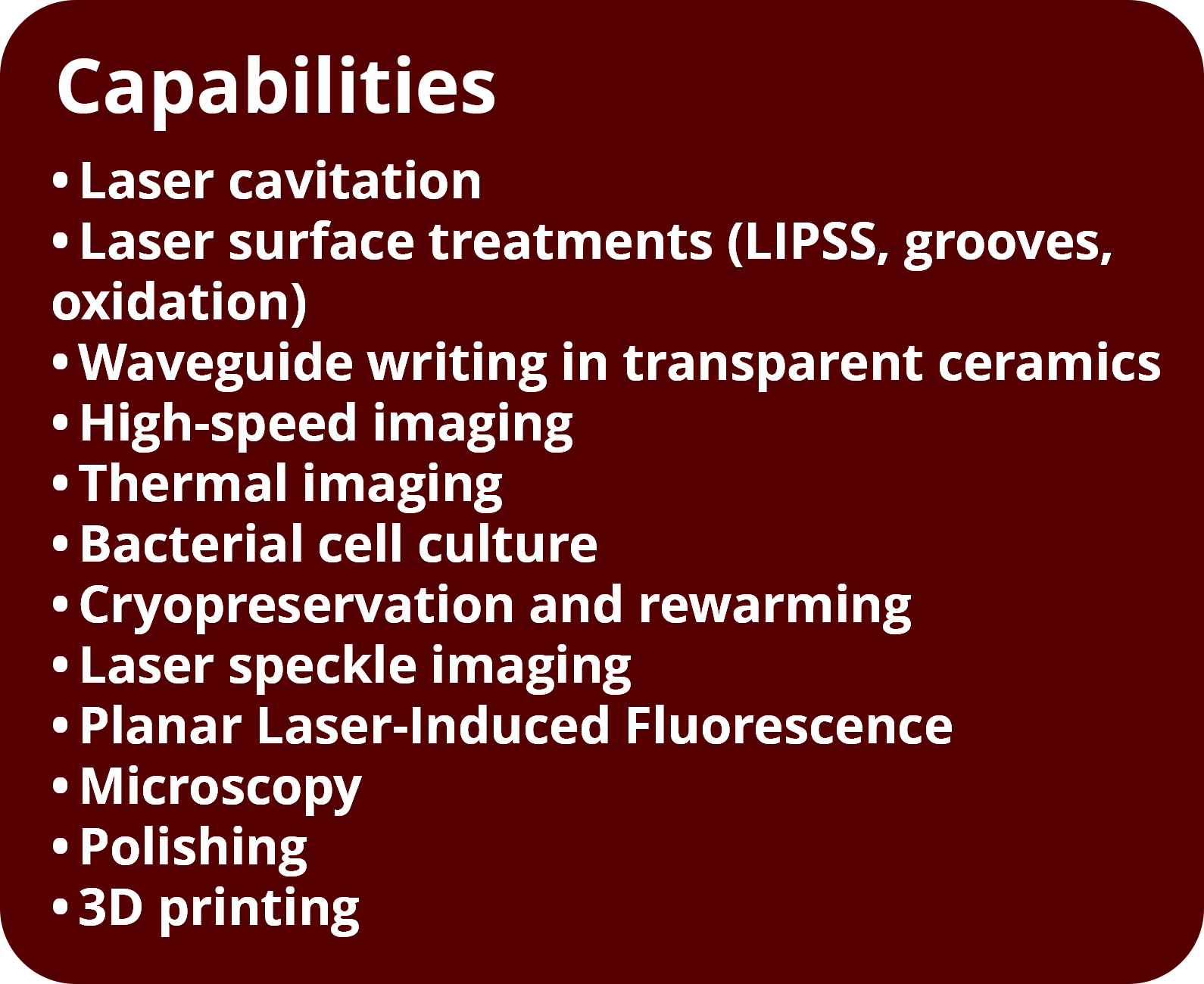 Equipment and Capabilities